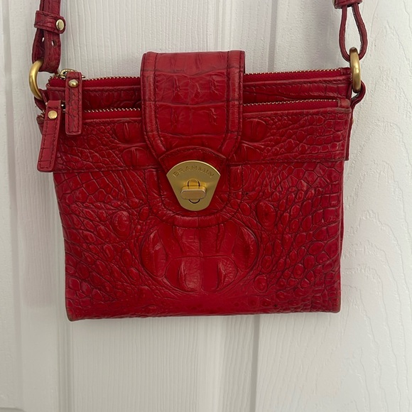 Brahmin | Bags | Brahmin Crossbody Red Leather Bag | Poshmark